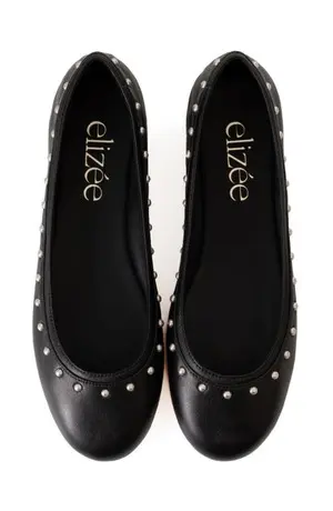 ELIZEE Gemma Flat Studded Ballerina Flats