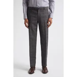 Isaia Brown & Grey Check Wool Suit