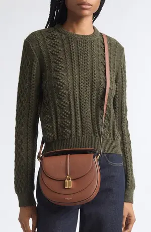 DEMELLIER Siena Leather Saddle Bag With Gold Tone Clasp - Tan