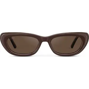 WMP EYEWEAR Quinn 52mm Cat Eye Sunglasses - Mocha Brown