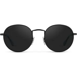 WMP EYEWEAR Nevada50mm Round Polarized Metal Sunglasses - Black