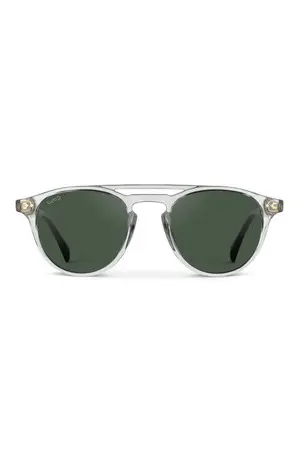WMP EYEWEAR Easton49mm Round Aviator Polarized Sunglasses - Clear