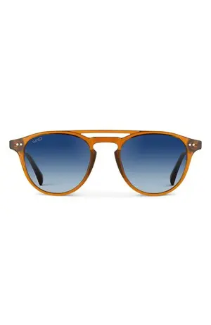 WMP EYEWEAR WMP Eyewear Easton 49mm Round Aviator Polarized Sunglasses Desert Orange