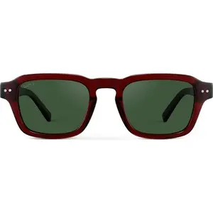 WMP EYEWEAR Morris Rectangular Polarized Sunglasses - Red Garnet