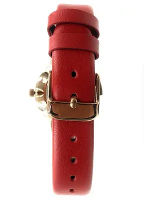 PEUGEOT Modern Round Calfskin Leather Watch- 30mm - Red