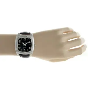 PEUGEOT Boyfriend Crystal Bezel Leather Watch- 40mm