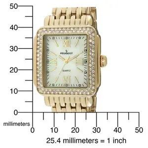PEUGEOT Panther Square Tank Bracelet Watch- 36x30mm - Gold