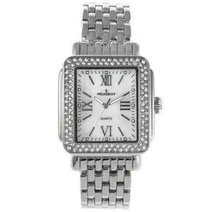 PEUGEOT Panther Square Tank Bracelet Watch- 36x30mm - Silver
