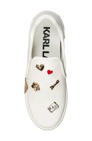 Karl Lagerfeld Paris Maude Flirt Charm Embellished Slip-on Sneaker