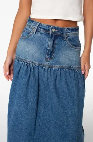 Roxy Nocturne Denim Maxi Skirt