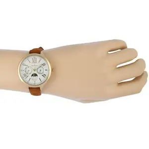 PEUGEOT Sun Moon Multi Function Suede Strap Watch38mm