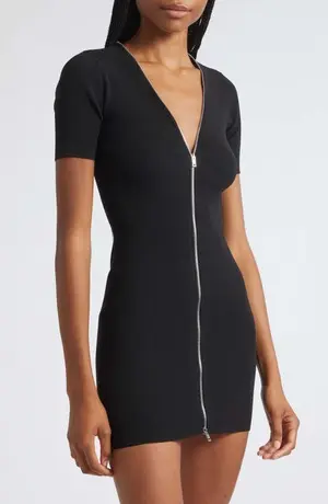 Alexander Wang Zip Pointelle Rib Sweater Dress