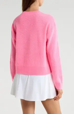 G/fore Pointelle Brushed Cashmere Crewneck Sweater