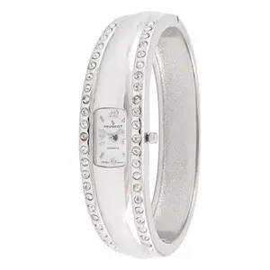 PEUGEOT Crystal-accented Cuff Bangle Watch - Silver