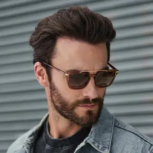 WMP EYEWEAR Connor 52mm Square Polarized Sunglasses - Crystal Brown