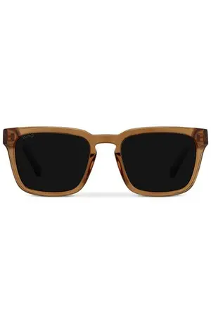 WMP EYEWEAR Maverick 52mm Square Polarized Sunglasses - Crystal Brown