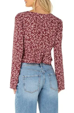 Roxy Night Sky Floral Long Sleeve Crop Top