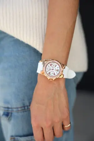 PEUGEOT Summer Crystal Bezel Silicone Rubber Watch- 38mm