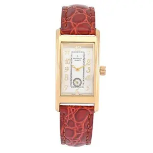 PEUGEOT Vintage Small Remote Sweep Leather Watch- 38x24mm - Brown