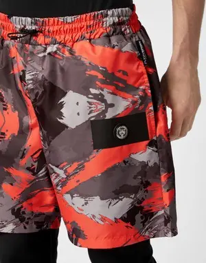 PLEIN SPORT Running Pants - Black/orange