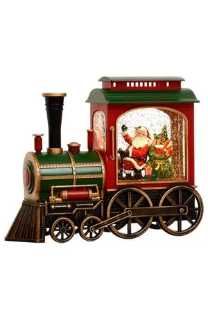 MARK ROBERTS Santa Train Scene With Led - Red