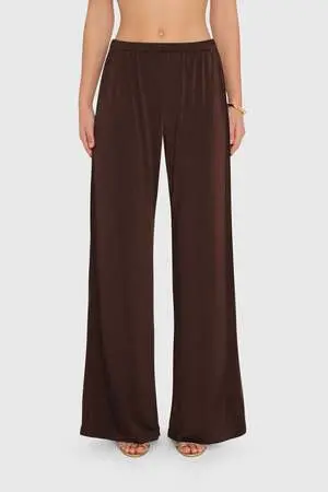 Amanda Uprichard Mariko Wide Leg Pants - Cocoa