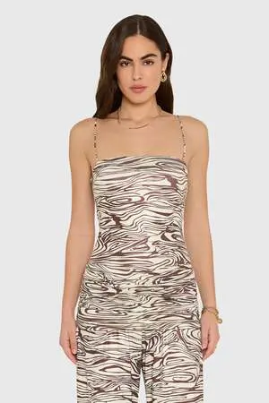 Amanda Uprichard Pippa Top In Aurora - Aurora Print