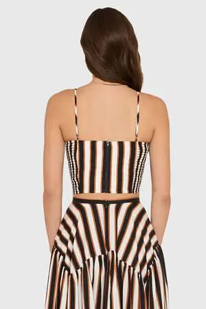 Amanda Uprichard Spencer Cropped Striped Top