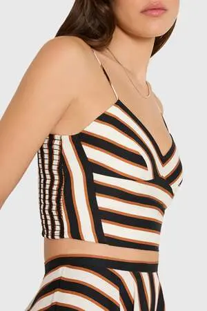 Amanda Uprichard Spencer Cropped Striped Top