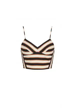 Amanda Uprichard Spencer Cropped Striped Top