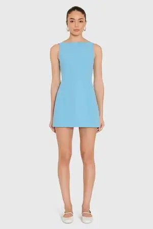 Amanda Uprichard Francie Romper With Boatneck And Open Back - Skylark