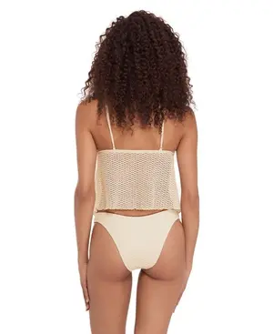 Steve Madden Tie Front Crop Tankini Top