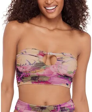 Steve Madden Keyhole Tube Top With Pearl Embellishment - Multi
