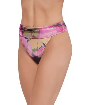 Steve Madden High Leg High Waist Ruched Band Bottom - Multi