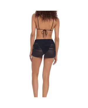 Steve Madden Ruched Mesh Skirt Cover Up