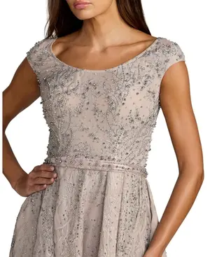 Mac Duggal Embellished Cap Sleeve A Line Gown