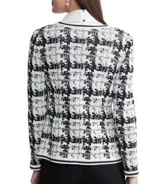 Misook Tailored Faux Double Breasted Knit Jacket