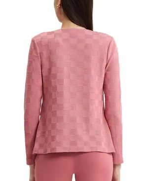 Misook Tailored Tonal Checkered Knit Jacket
