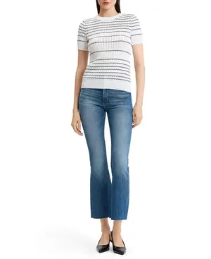 Misook Striped Soft Knit Top