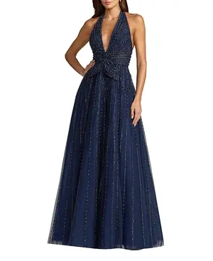 Mac Duggal Embellished Halterneck Gown