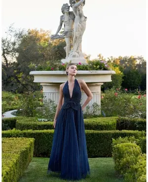 Mac Duggal Embellished Halterneck Gown