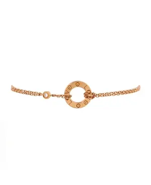 CARTIER 2 Diamonds Love Bracelet 18k Rose Gold With Diamonds - Pink