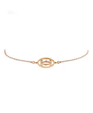 CARTIER Double C De Bracelet 18k Rose Gold With Diamonds - Pink