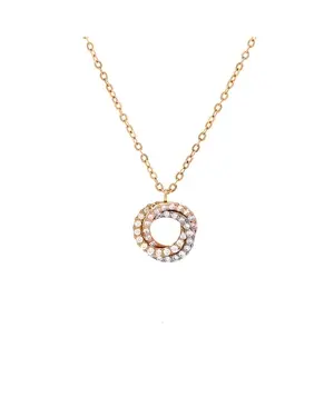 CARTIER Trinity Choker Necklace 18k Tricolor With Pave Diamonds, 15.75 - Gold