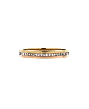 CARTIER Vendome Louis Wedding Band Ring 18k Tricolor With Diamonds - Gold