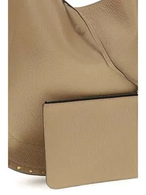 Isabel Marant Étoile Oskan Grained Calfskin Hobo Shoulder Bag With Studded Trim