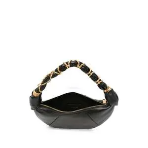 Saint Laurent Smooth Leather Knot Detail Tote Bag - Black