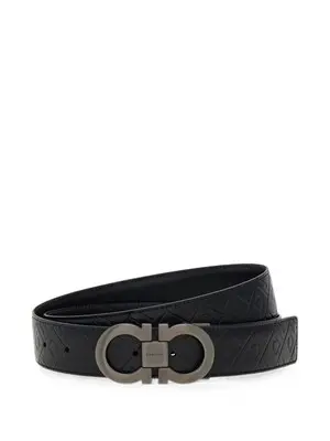 FERRAGAMO Gancini Leather Belt - Black