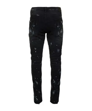 PURPLE BRAND P001 Resin Knee Slit Jeans