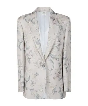 FORTE_FORTE Tailored Printed Blazer - White